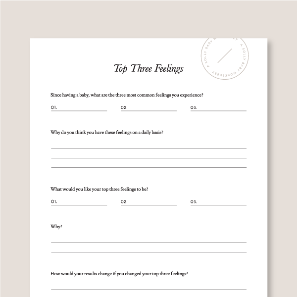 Postpartum Feelings Worksheet – Solly Baby
