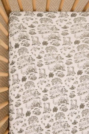 Charcoal Toile Crib Sheet – Solly Baby